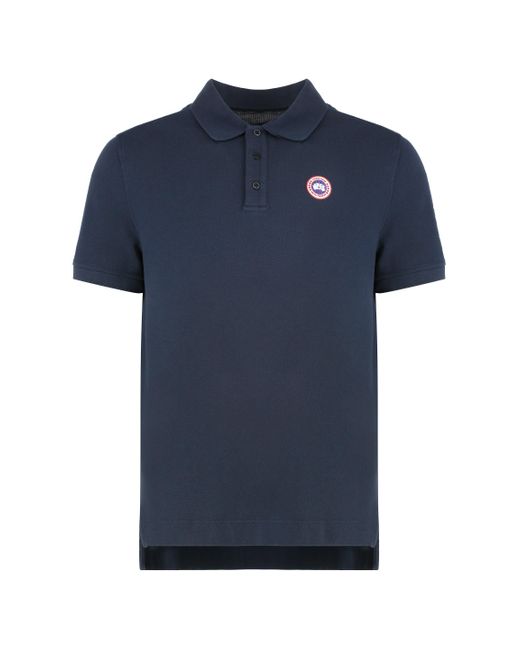 Canada Goose Beckley Cotton-piqué Polo Shirt in Blue for Men | Lyst UK