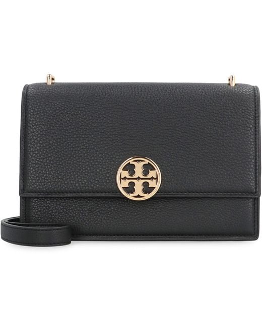 Tory Burch Miller Leather Crossbody Bag in Black | Lyst