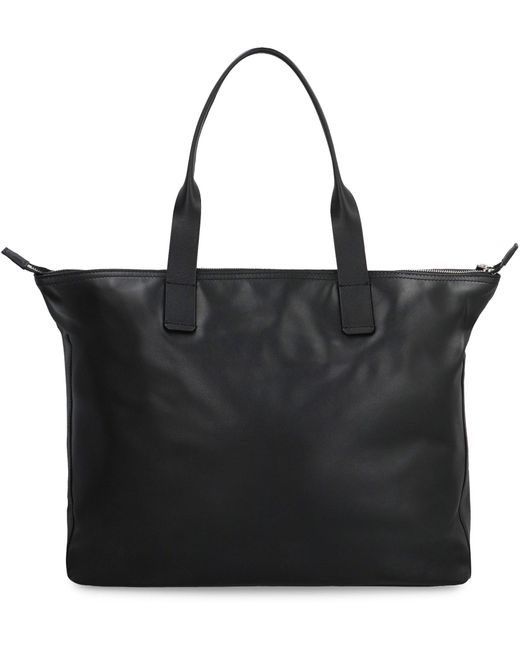 Dolce & Gabbana Media Smooth Leather Tote Bag in Black for Men | Lyst