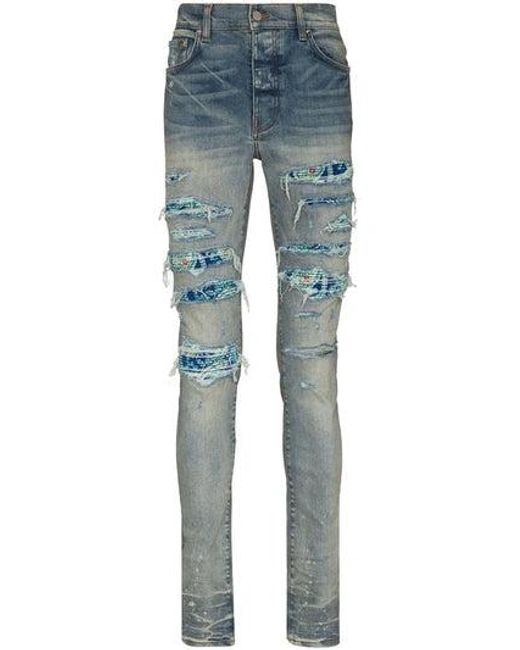 Amiri Pj Thrasher Distressed Effect Ripped Jeans in Blue for Men | Lyst UK