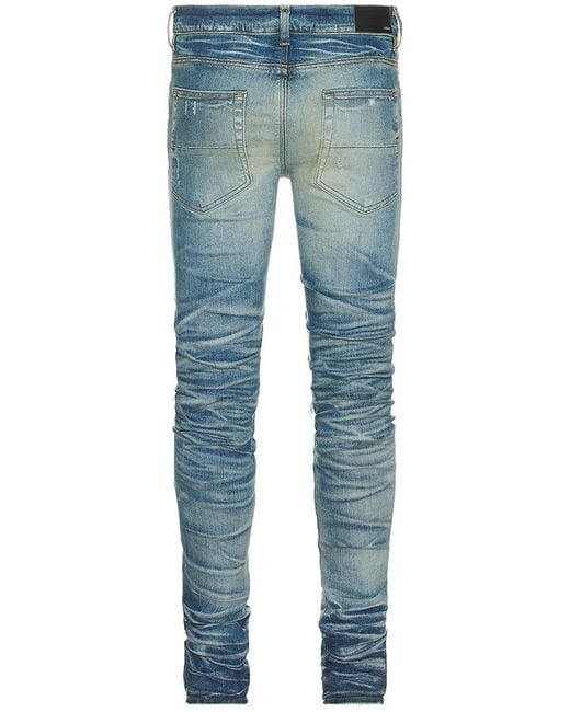Amiri Mx1 Bleached Paisley Skinny Jeans in Blue for Men | Lyst