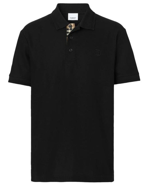 Burberry Branded Eddie Circle Logo Polo Shirt in Black for Men | Lyst