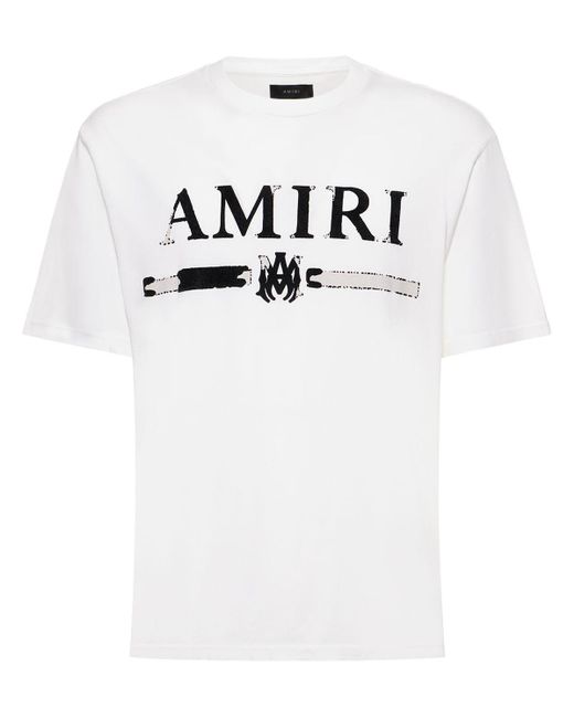 Amiri Ma Bar Applique Logo T-Shirt in White for Men | Lyst