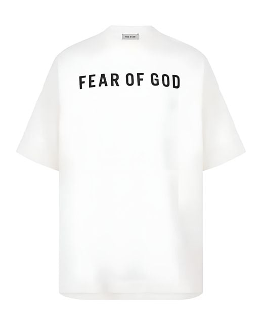 Fear Of God Logo Printed Oversized T-Shirt in White for Men | Lyst