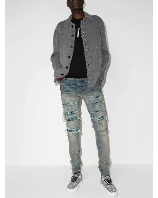 Amiri Pj Thrasher Distressed Effect Ripped Jeans in Blue for Men | Lyst UK