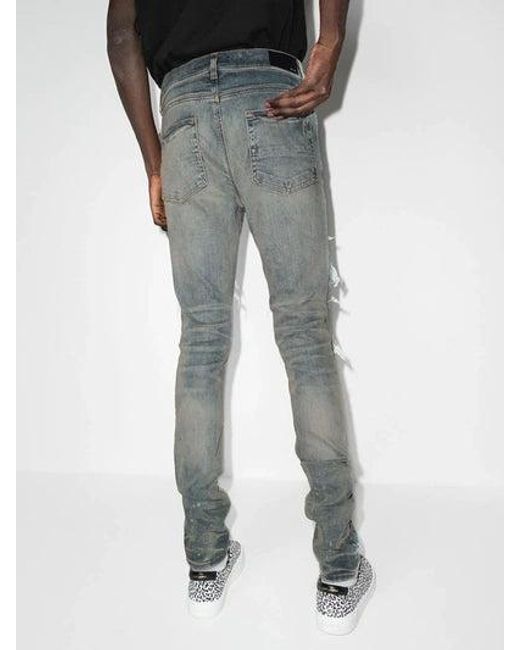 Amiri Pj Thrasher Distressed Effect Ripped Jeans in Blue for Men | Lyst UK