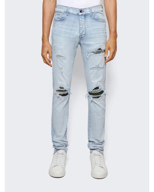 Amiri Mx1 Camo Patch Light Jeans in Blue for Men | Lyst
