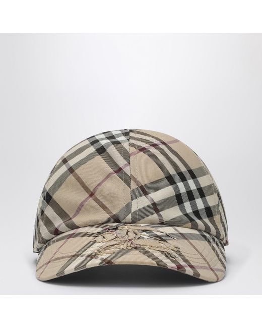 Burberry Check Motif Baseball Cap With Ekd Embroidery for Men | Lyst