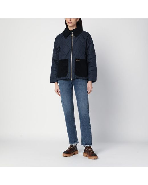 Barbour Quilted Jacket With Zip Navy in Blue | Lyst