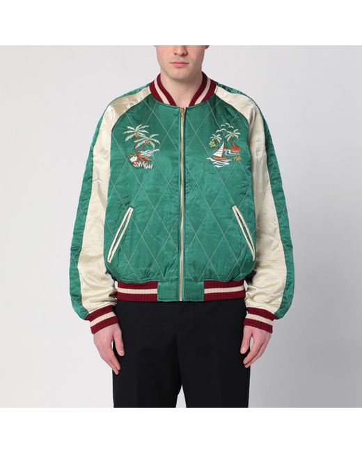Polo Ralph Lauren Bright Zipped Bomber Jacket in Green for Men | Lyst