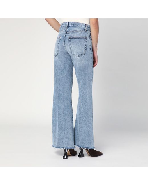FRAME Wide-leg The Lax Jeans With Washed Effect in Blue | Lyst