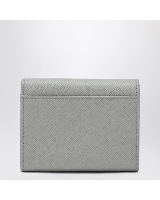 Prada Light Small Saffiano Wallet in Grey | Lyst UK