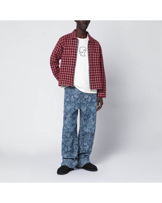 Brain Dead Check Overshirt in Red for Men | Lyst UK