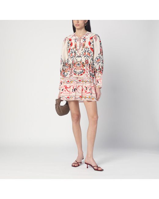 FARM Rio Mini Dress With Floral Print in Red | Lyst