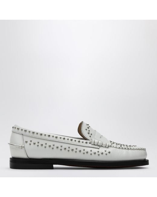 Sebago Classic Dan Loafer With Studs in White | Lyst