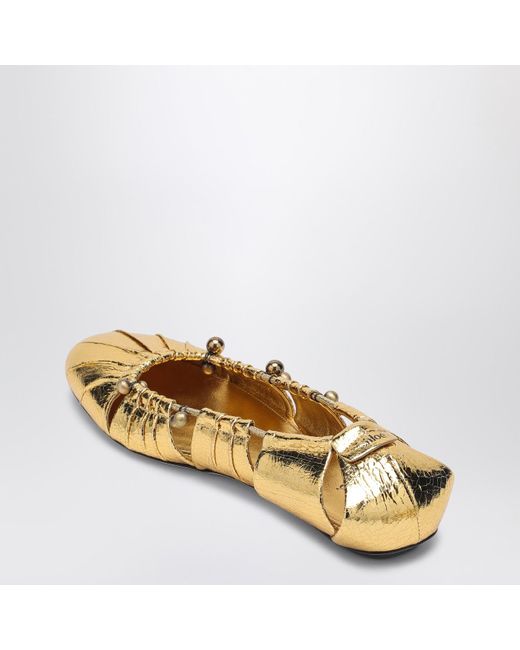 Chloé Lic Gold Ballerina in Natural | Lyst
