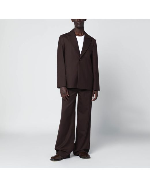 Séfr Seydou Mud-colored Jacket In Wool Blend Twill in Brown for Men | Lyst