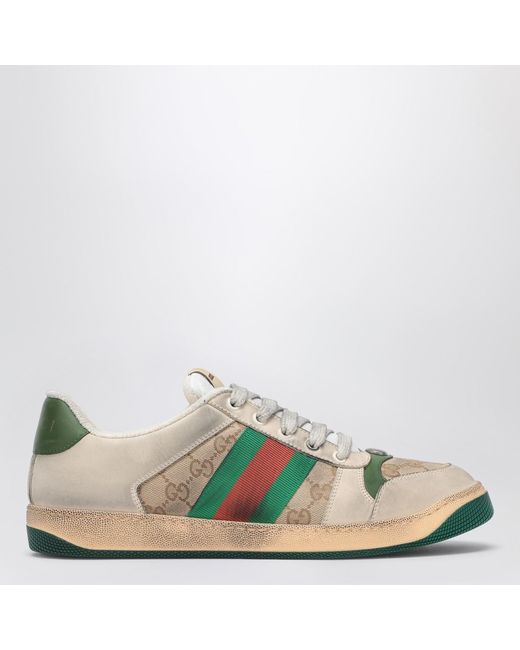 Gucci Screener Sneakers In Beige in Green for Men | Lyst UK