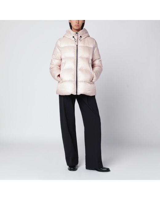 Moncler Light Zip-Up Down Jacket in Natural | Lyst UK
