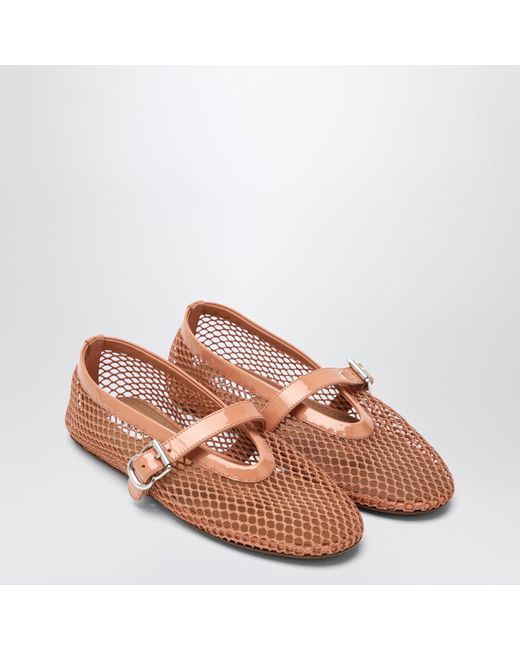 Alaïa Mesh Ballerina Shoes Blush Colour in Pink | Lyst