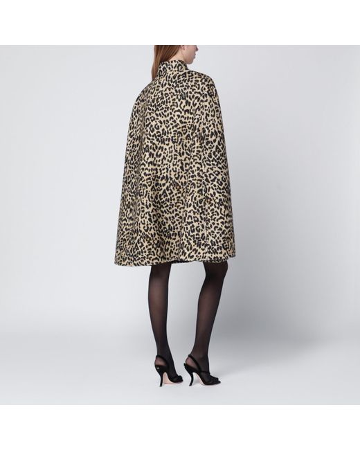 Valentino Animal-Print Wool Cape | Lyst UK