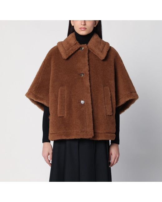 Max Mara Camel-Coloured Cape in Brown | Lyst