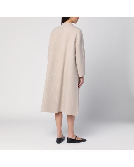 Max Mara Light Beige Cashmere Coat in Natural | Lyst
