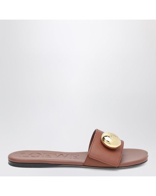 Loewe Rust-Colored Pebble Slides in Brown | Lyst