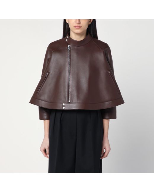 Loewe Trapeze Jacket In Ie Colour Leather in Brown | Lyst