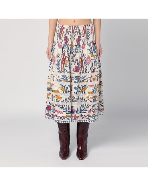 FARM Rio Multicoloured Print Midi Skirt | Lyst