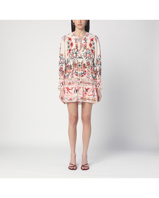 FARM Rio Mini Dress With Floral Print in Red | Lyst
