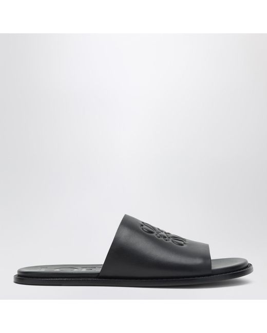 Loewe Anagram Flex Slides in Black for Men | Lyst