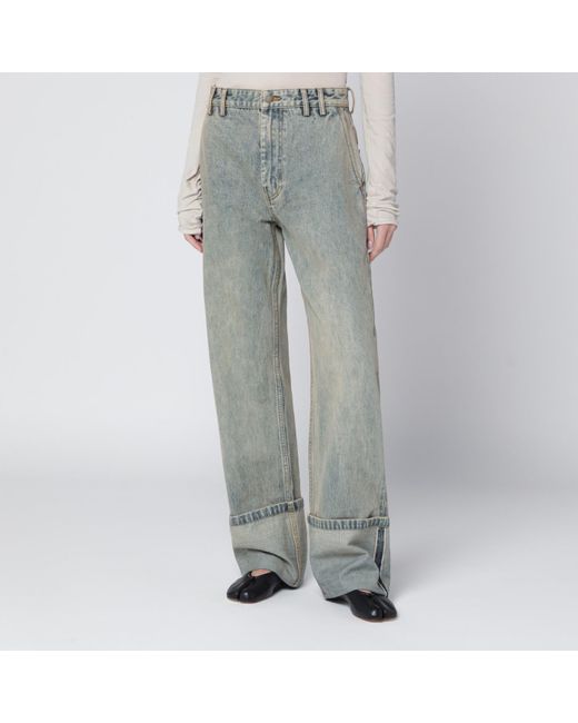 Entire studios Wide-Leg Jeans With Washed Effect in Grey | Lyst UK