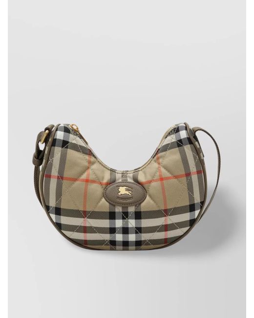 Burberry Medium Crossbody Bag Horseshoe Pattern in Gray | Lyst