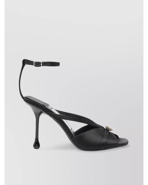 Jimmy Choo Satin Sandals With Pearl Embellishment And Strappy Design ...