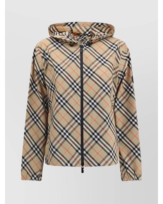 Burberry Check Pattern Waterproof Jacket | Lyst UK