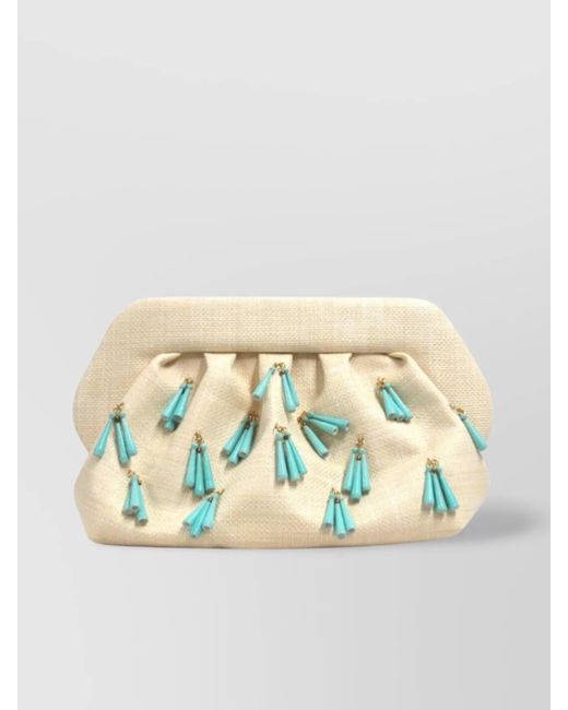 THEMOIRÈ Fringe Paper Bios Clutch in Metallic | Lyst