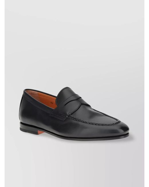 Santoni Handcrafted Leather Loafers Goodyear Construction for Men | Lyst