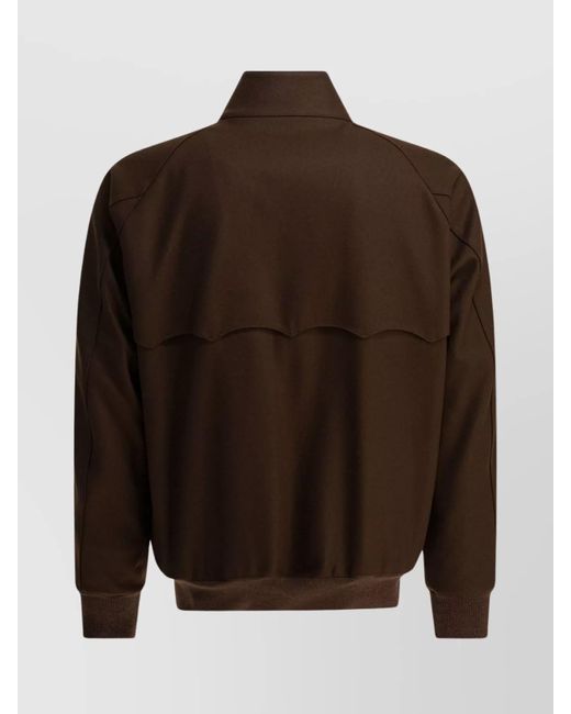 Baracuta Melton Bomber Jacket Collar Button in Brown for Men | Lyst UK