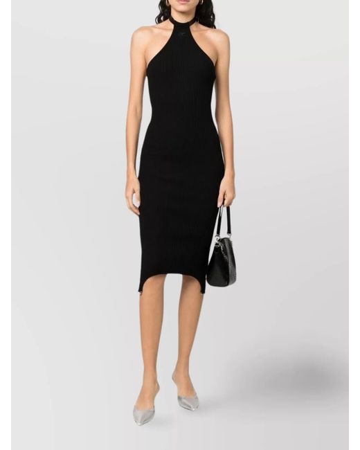 Courreges Long Dress With Halterneck And Open Back in Black | Lyst UK