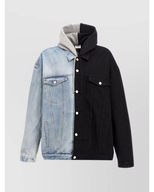 Vetements 'Adjustable Split Hooded Jacket' in Blue | Lyst