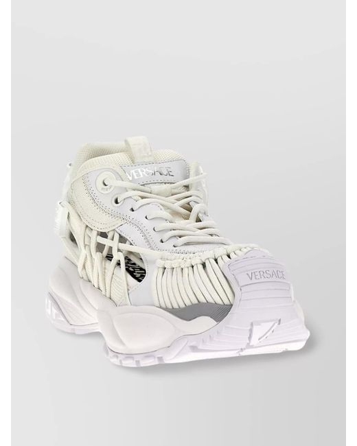 Versace Chunky Sole Cut-Out Mesh Panel Sneakers in White | Lyst