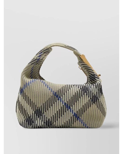 Burberry Check Mini Nylon Shoulder Bag in Metallic | Lyst UK