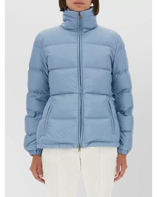 Moncler Short Puffer Jacket Dourbe Style in Blue | Lyst