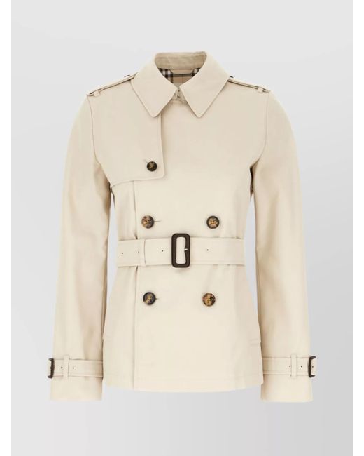 Burberry Sand Trench Polyester Blend Coat in Natural | Lyst
