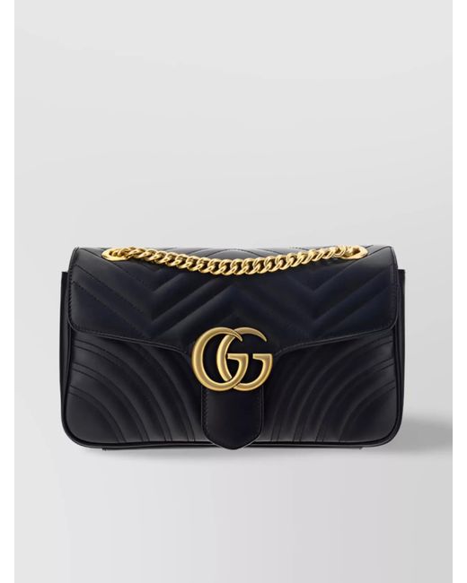 Gucci Quilted Calfskin Chain Strap Shoulder Bag in Blue | Lyst