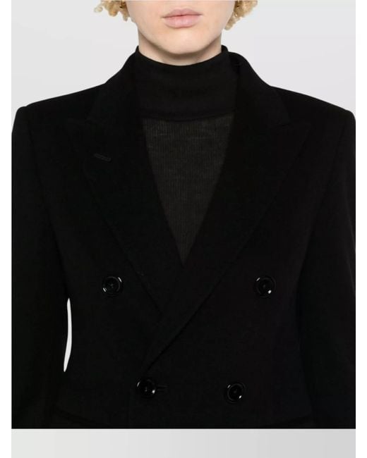 Tagliatore Cashmere Double-Breasted Coat in Black | Lyst UK