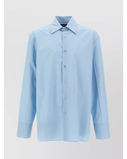 Gucci Logo Shirt Featuring A Structured Collar Design in Blue for Men ...