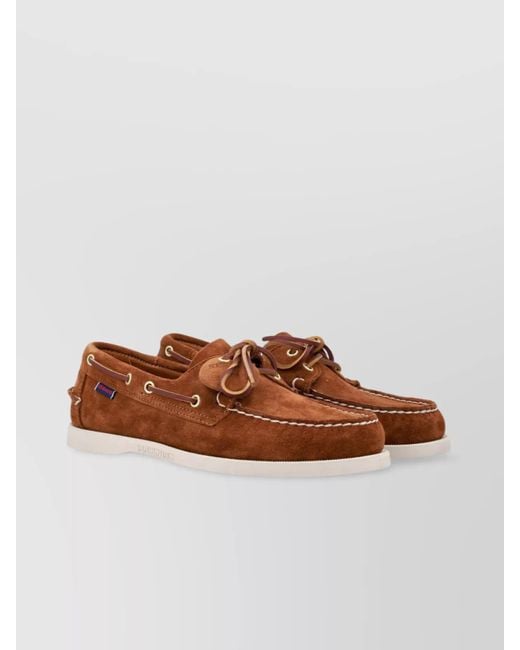 Sebago Handcrafted Suede Boat Shoes in Brown for Men | Lyst