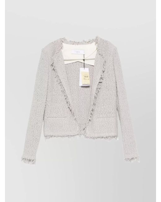 IRO Cotton Jacket With Textured Fabric And Frayed Edges in White | Lyst UK